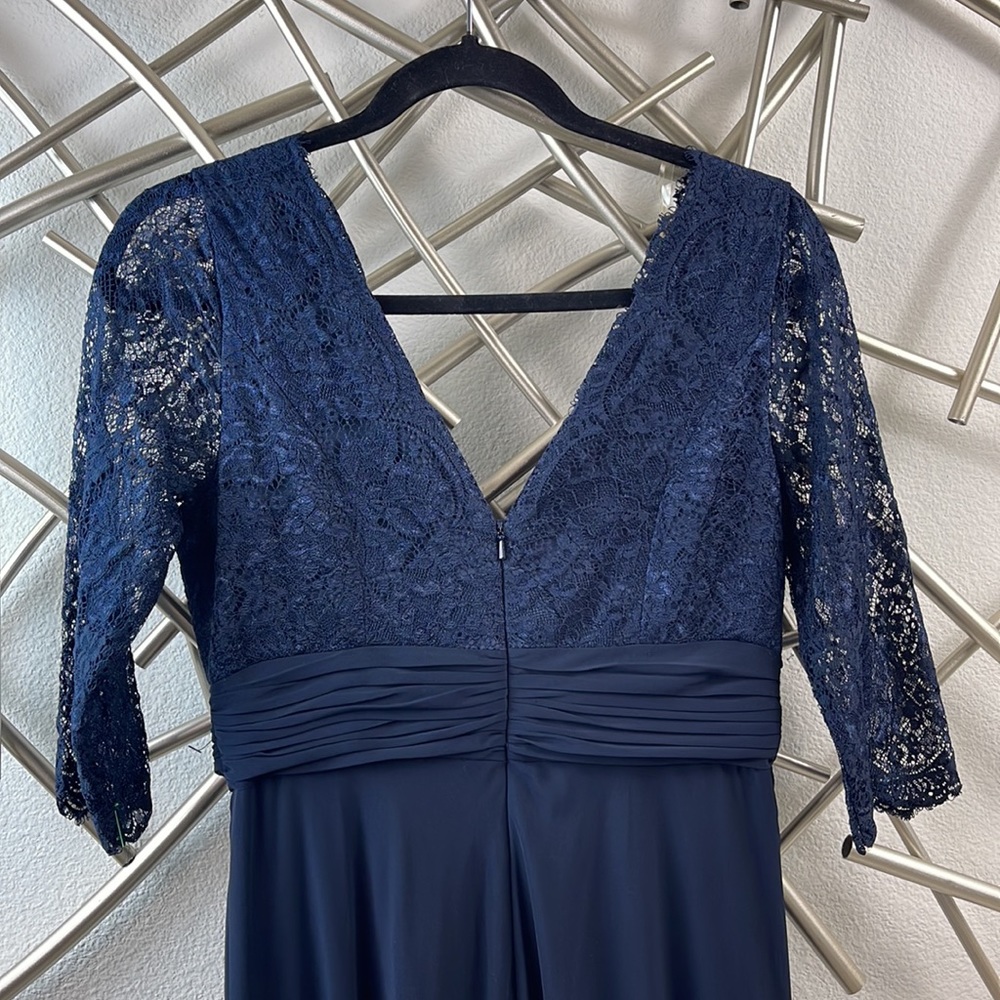 Js Collections Blue Lace Evening Gown - Gem
